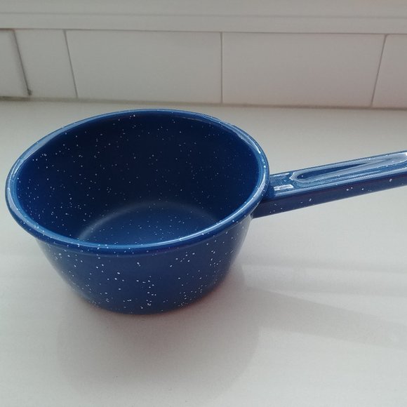 Kitchen | Vintage Blue Speckled Enamelware Sauce Pan | Poshmark